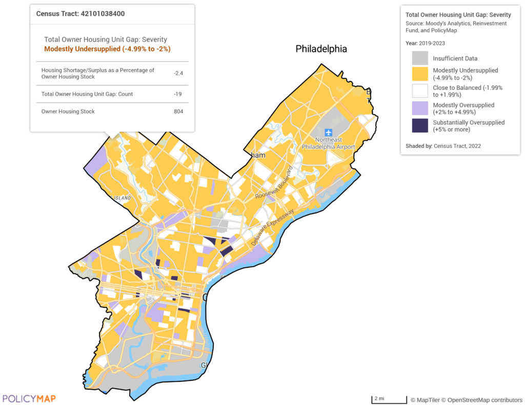 Housing Gap Estimates from Moody's Analytics & PolicyMap