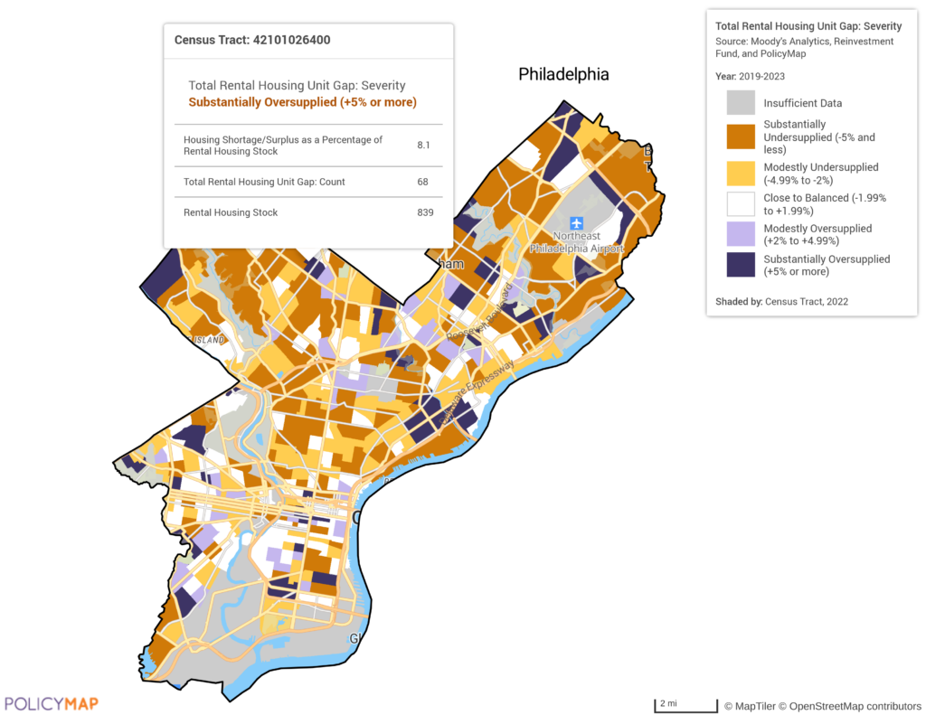 Housing Gap Estimates from Moody's Analytics & PolicyMap