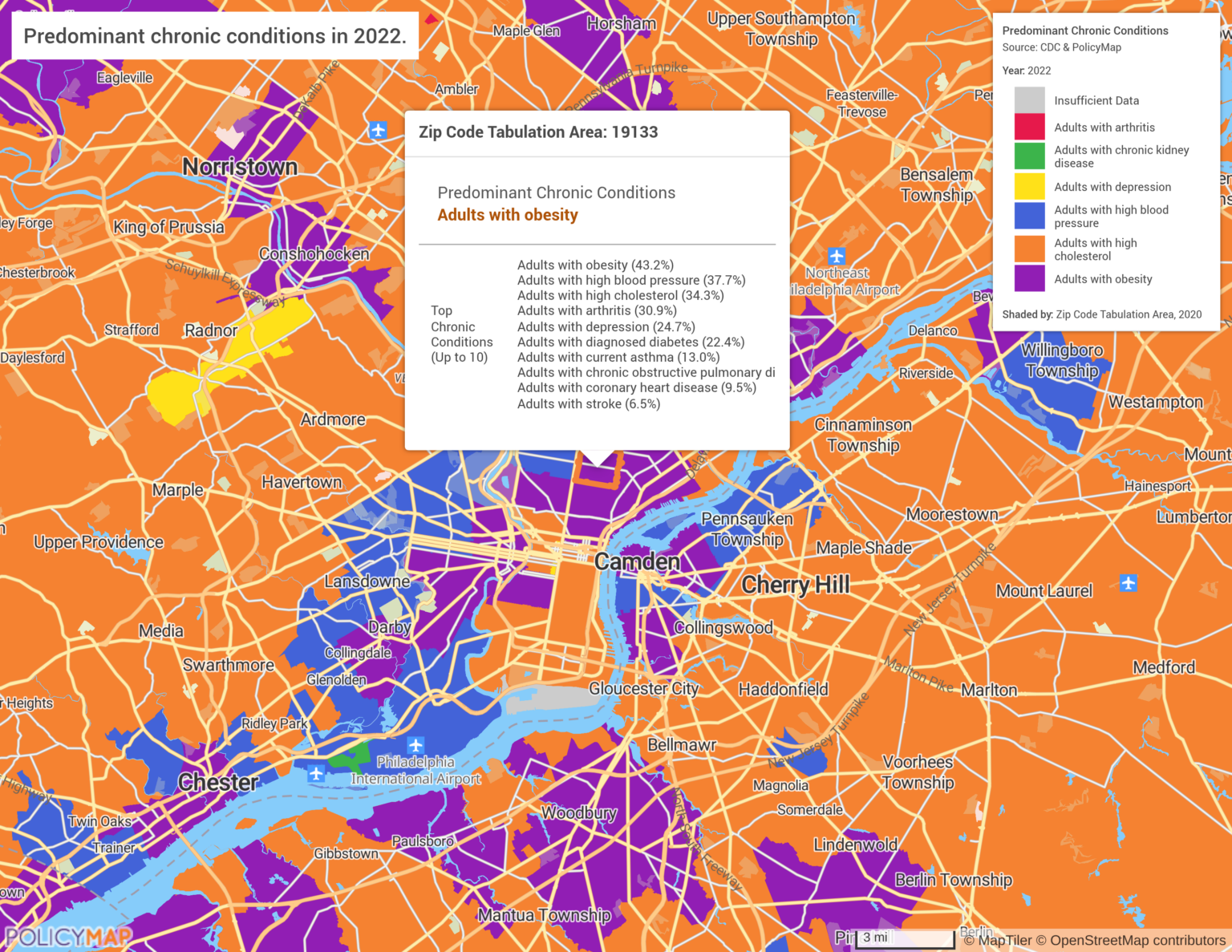 Mapping the Burden of Chronic Disease Across the United States | PolicyMap